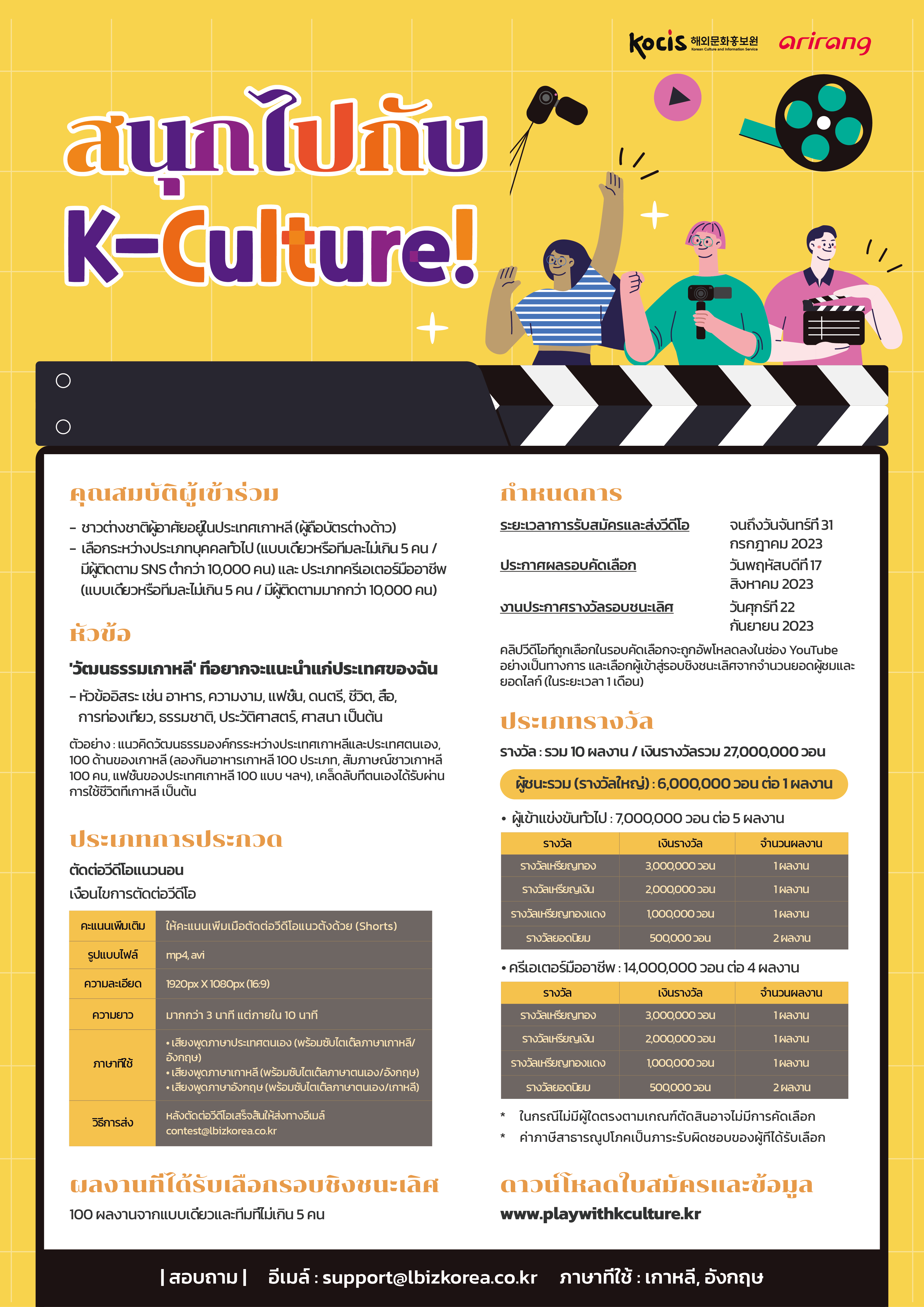 [홍보] Play With K-Culture Video Competition K-컬쳐로놀자 주한외국인 영상공모전(~2023.07.31) | OIA